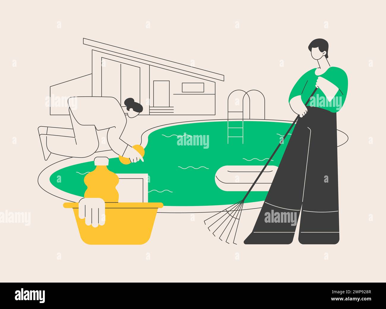 Cleaning outdoor furniture Stock Vector Images - Alamy