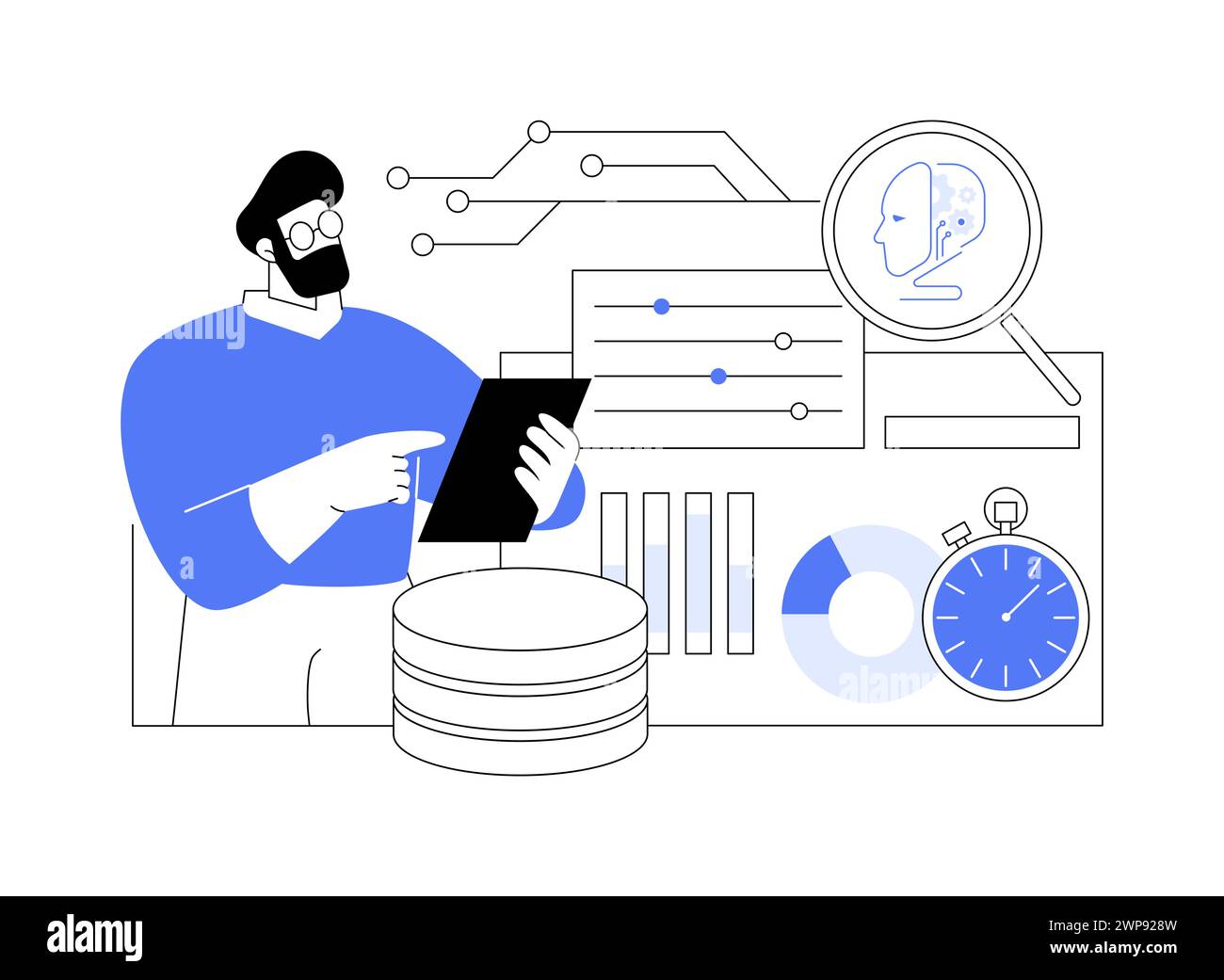 Real-Time Data Analysis with AI abstract concept vector illustration Stock Vector Image & Art ...