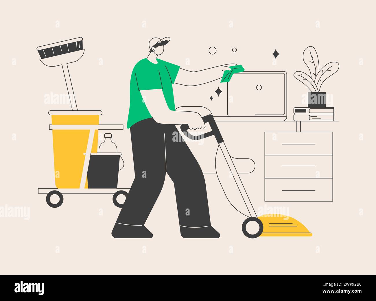 Commercial cleaning abstract concept vector illustration Stock Vector ...