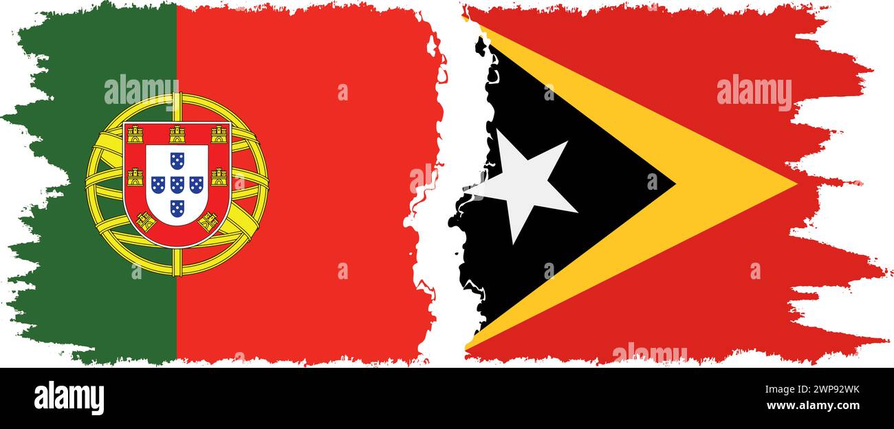 Timor-Leste - East Timor and Portugal grunge flags connection, vector ...