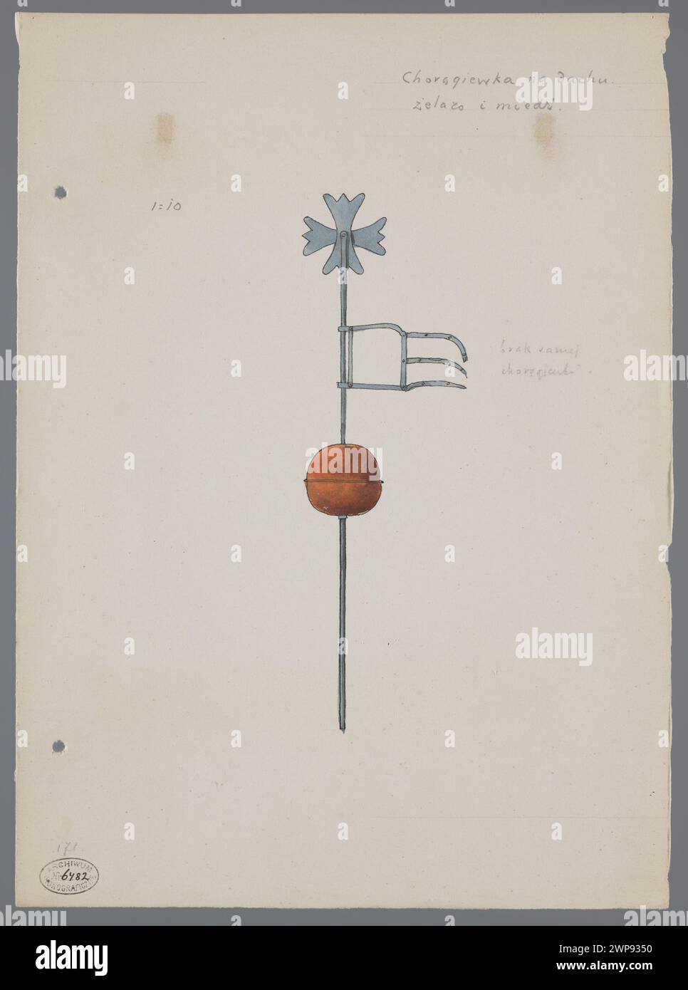 Roofing disease of "iron and copper - general view on a scale of 1:10 ...