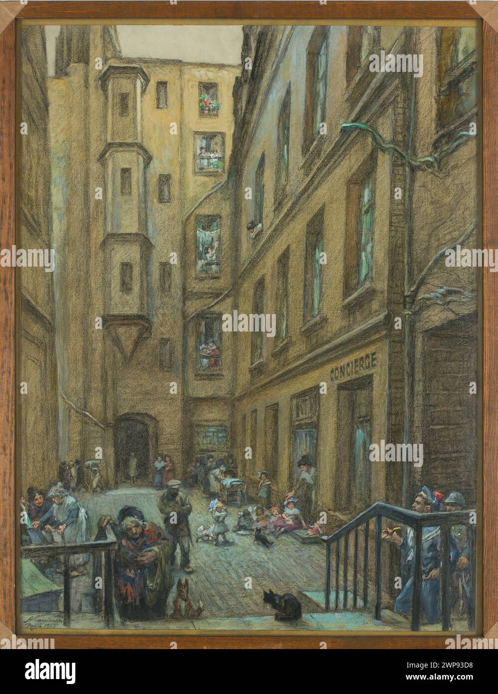 Old image showing courtyard hi-res stock photography and images - Alamy