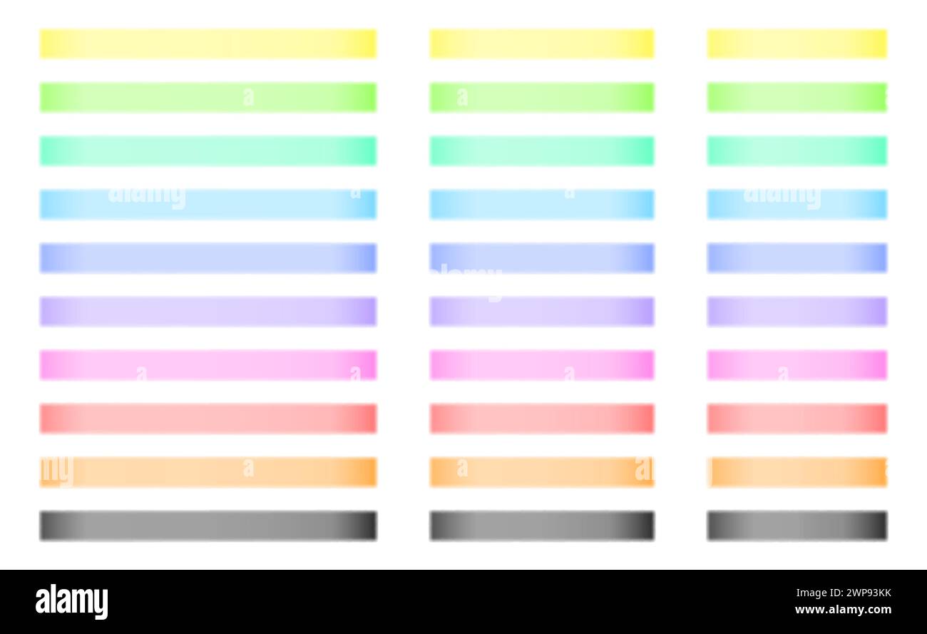 Highlighter lines set, pen marker stripes, transparent brush lines ...