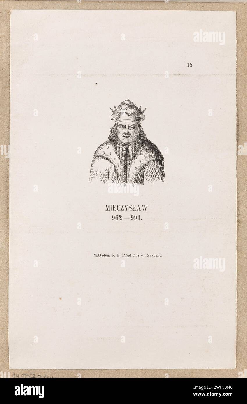 Portrait of Mieszko I (Mieczysław) from 1852 by Daniel Edward Friedlein ...