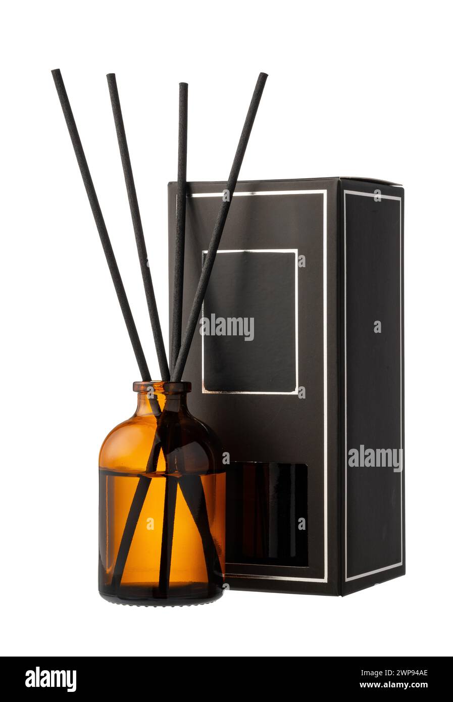 Aromatic diffuser bottle with sticks isolated on white background Stock ...