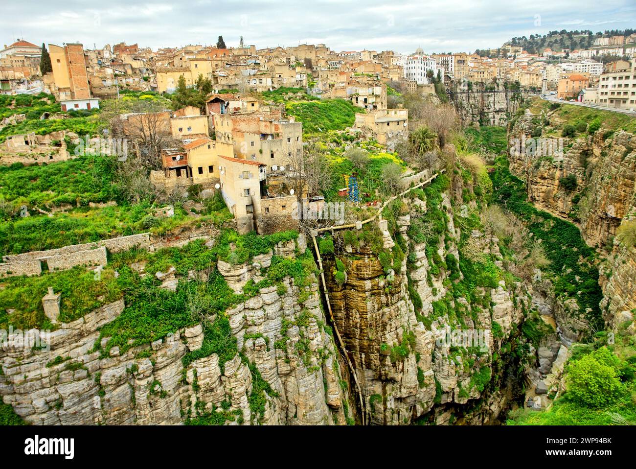 Panorama of the Algerian city of Constantine located on a hill Stock ...