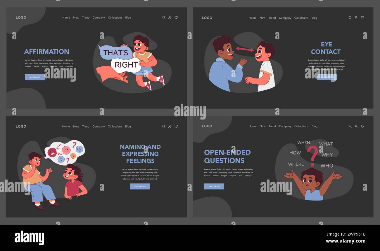 Active listening set. Children practice communication skills ...