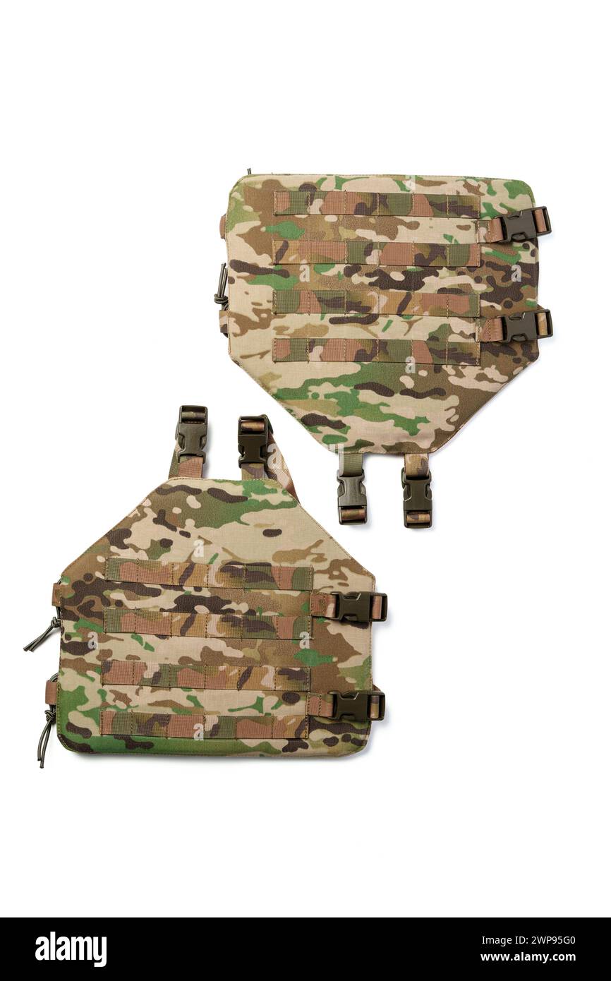 Tactical armor plate. Thigh armor protection for military Stock Photo ...