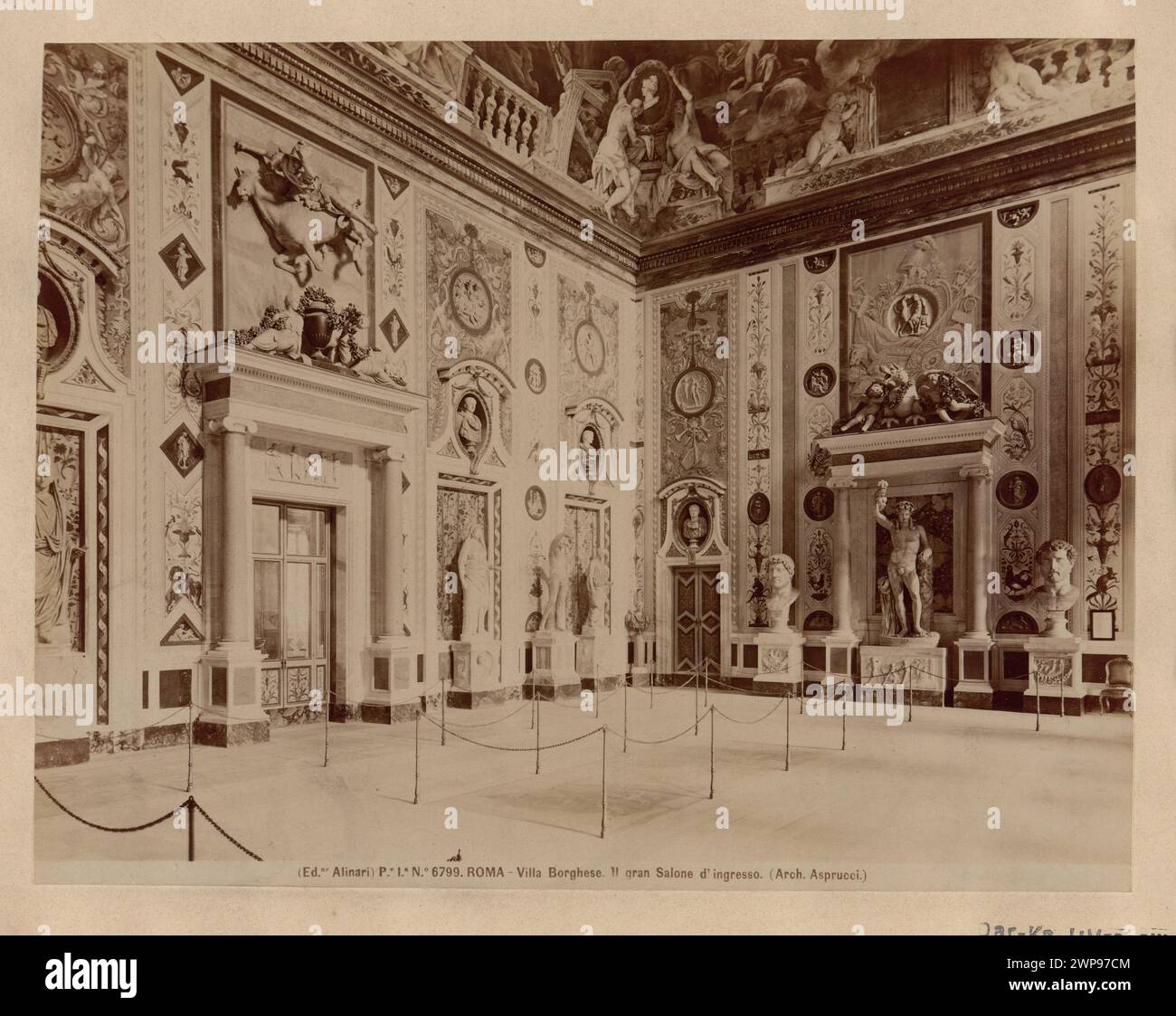 This photograph, circa 1880-1895, shows the Great Salon of Villa ...