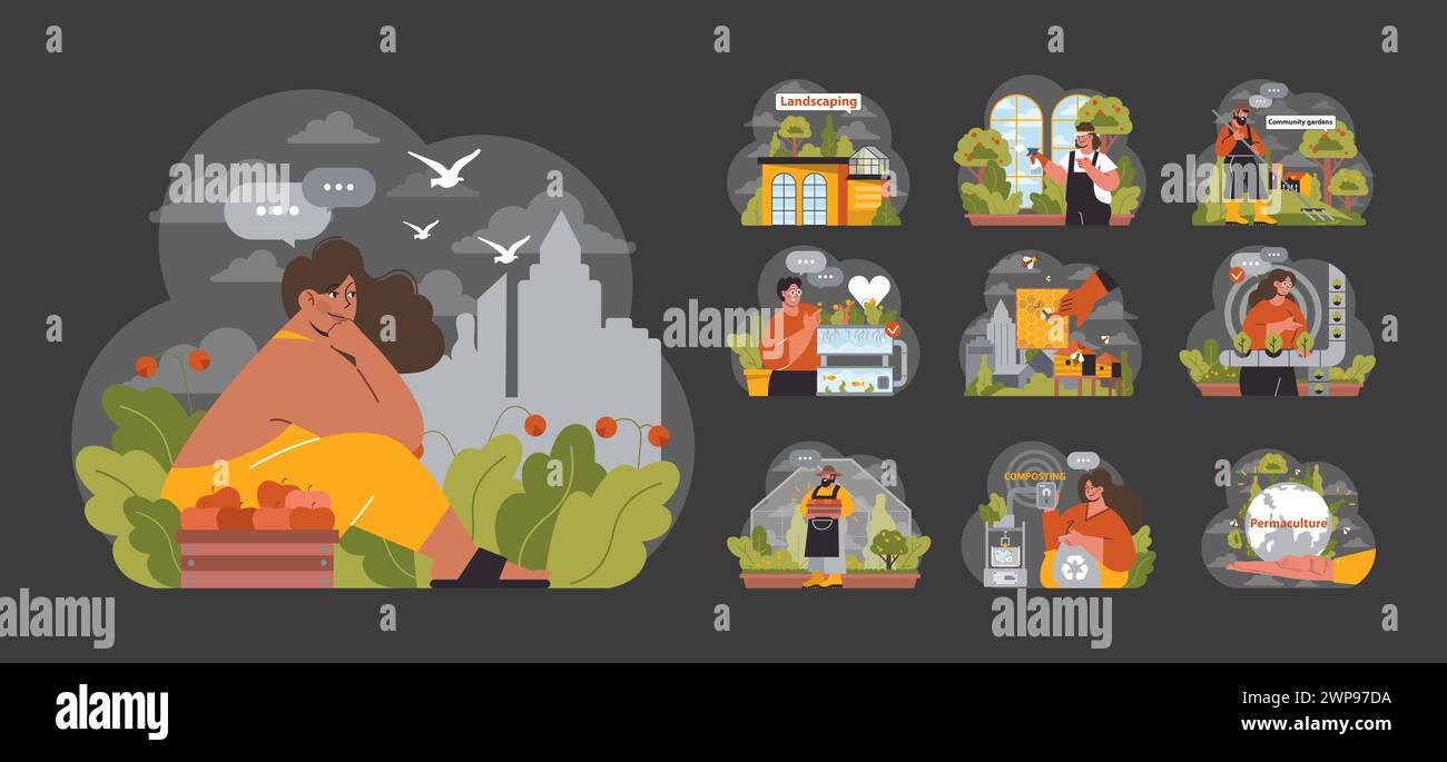 Residents gardens Stock Vector Images - Alamy