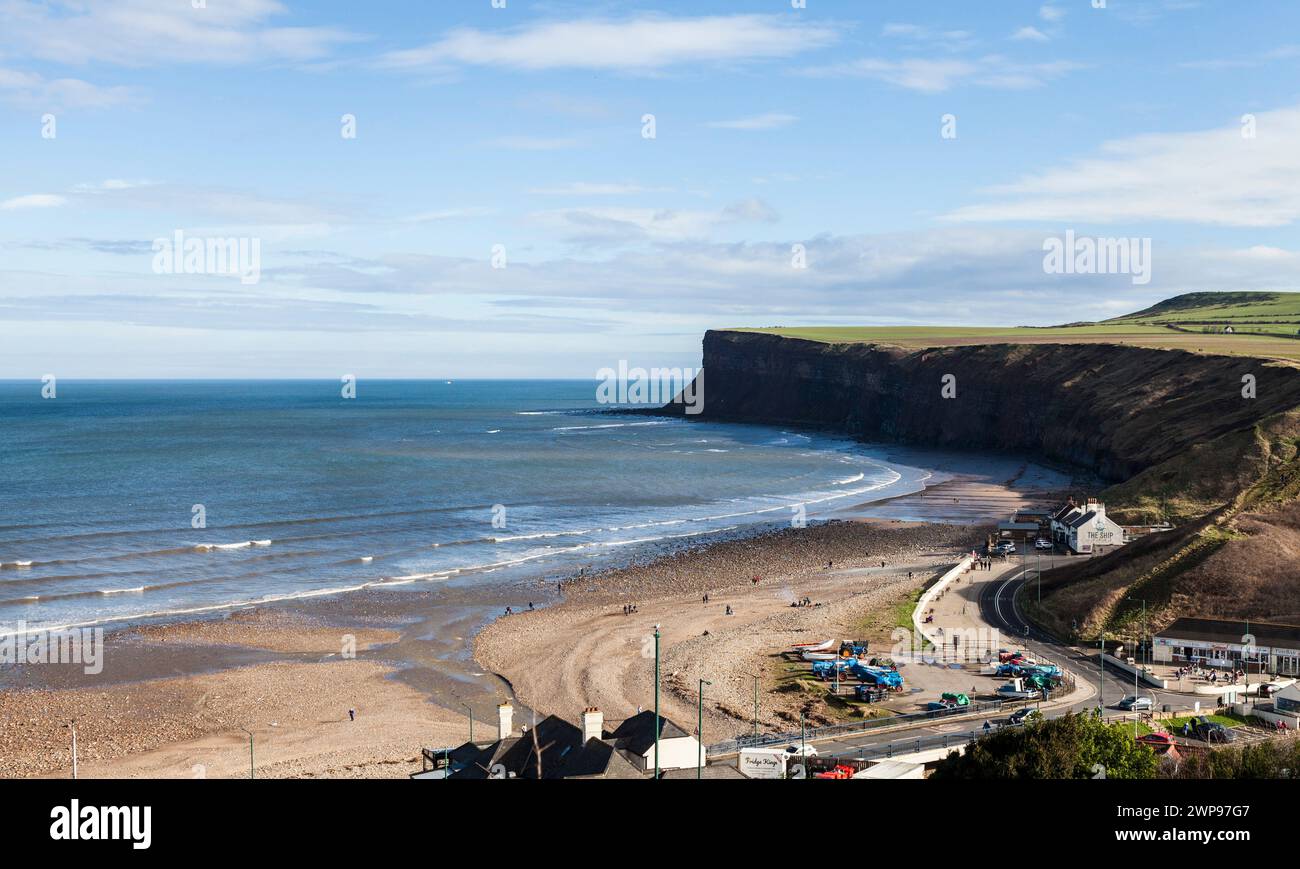 A view of the beach and seafront at Saltburn by the Sea, England,UK ...