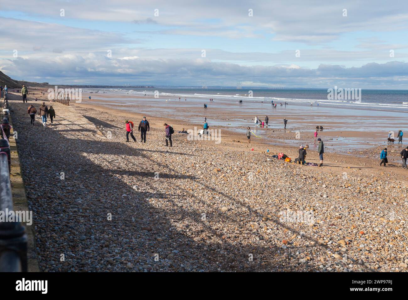 A view of the beach and seafront at Saltburn by the Sea, England,UK ...