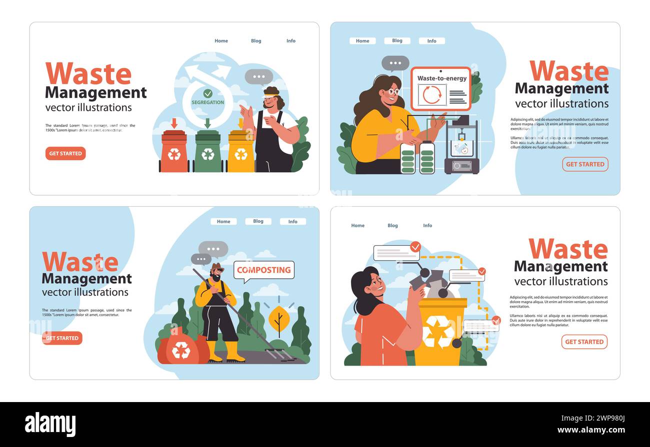 Waste Management set. Dedicated professionals teach eco-practices ...