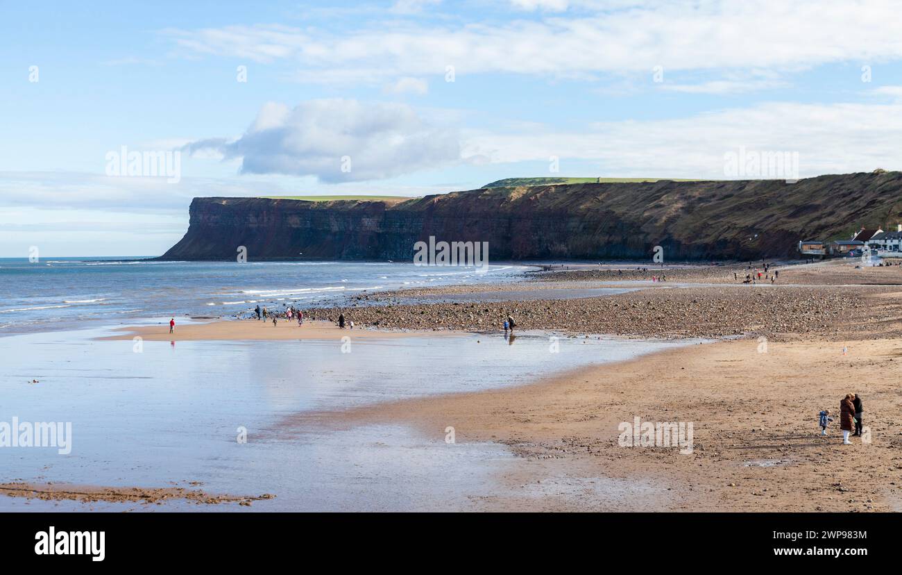 A view of the beach and seafront at Saltburn by the Sea, England,UK ...