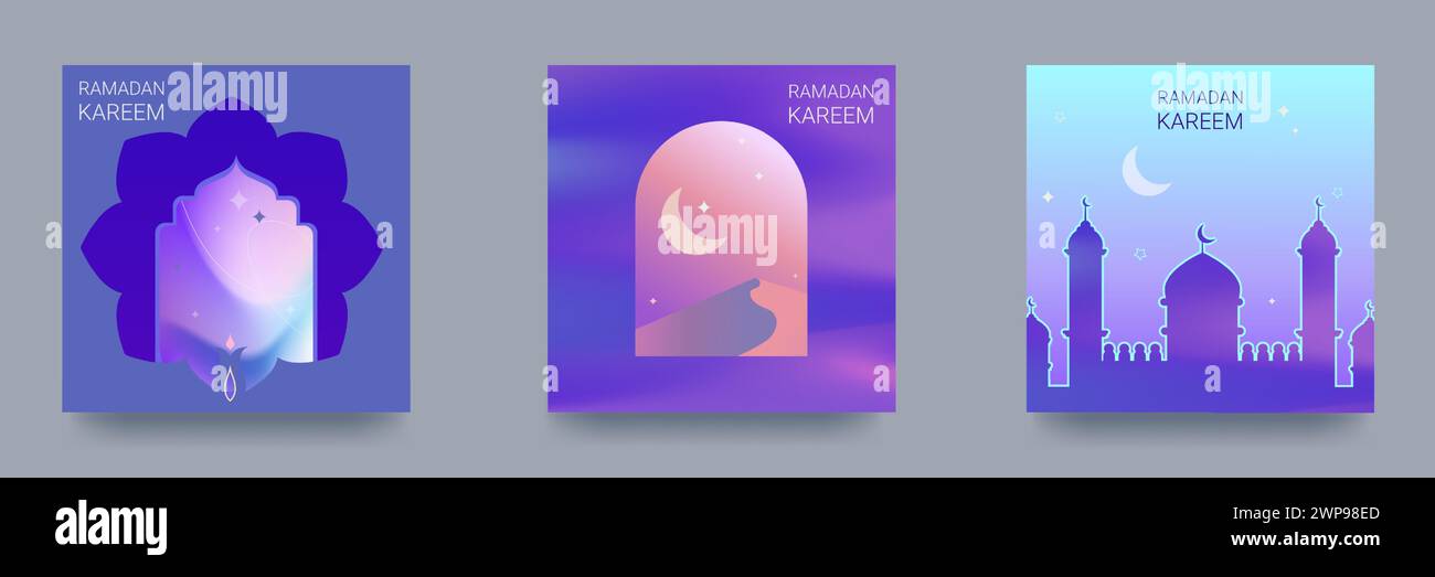 Ramadan Kareem Set of Posters, Holiday Covers, Flyers. Contemporary ...