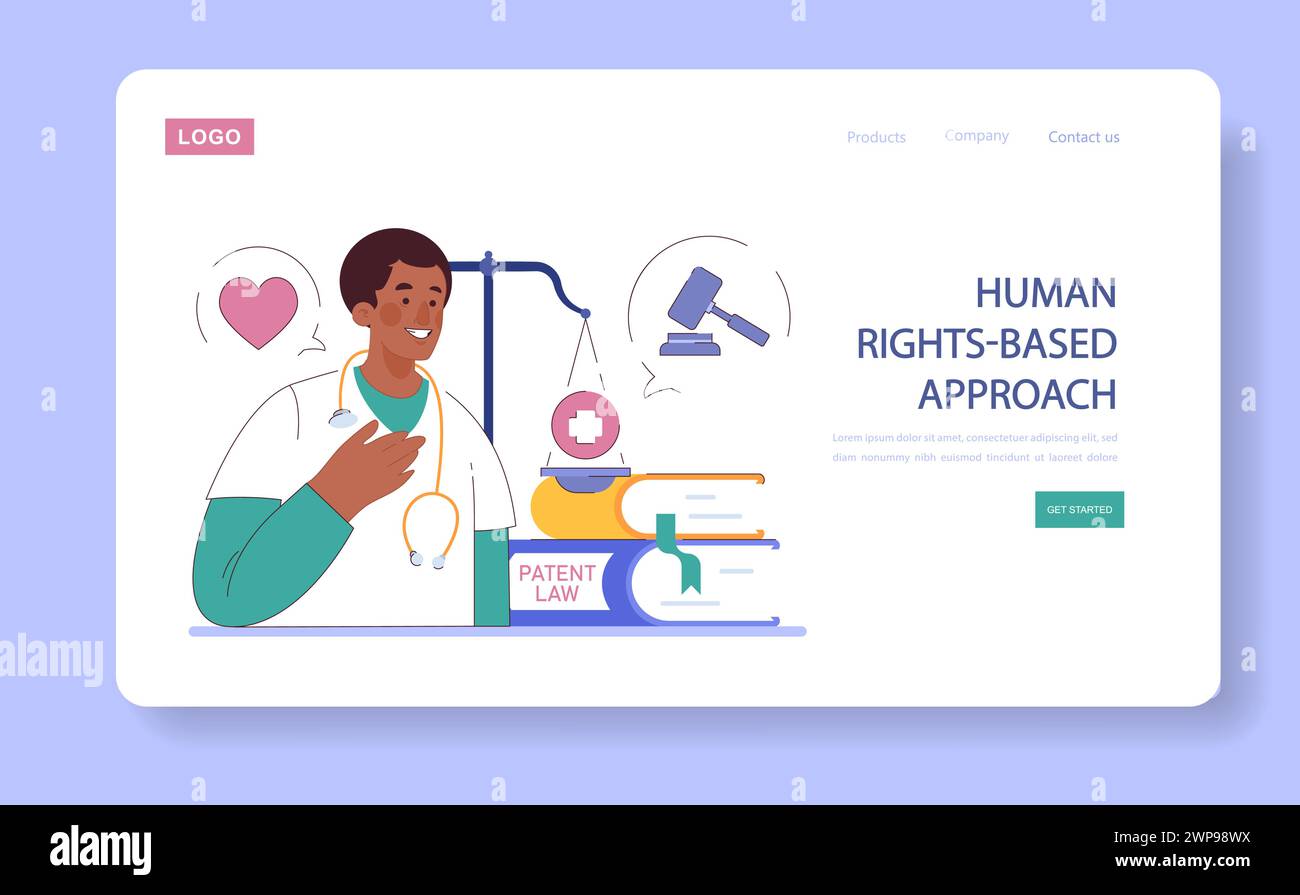 Humanizing healthcare web banner or landing page. Modern human rights ...