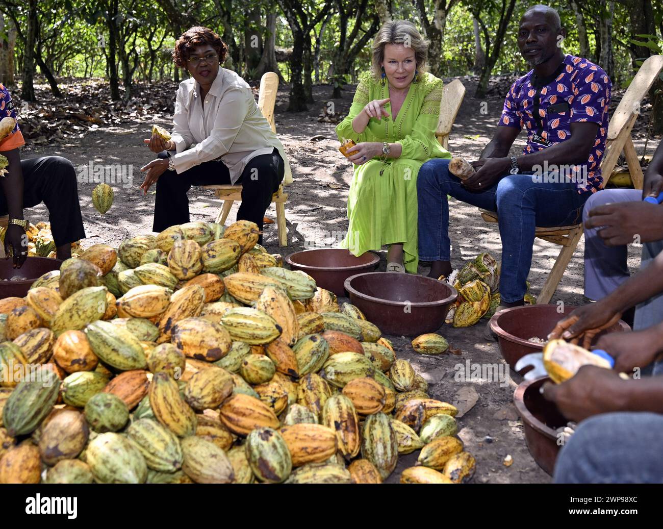 San Pedro, Ivory Coast. 06th Mar, 2024. Queen Mathilde of Belgium ...