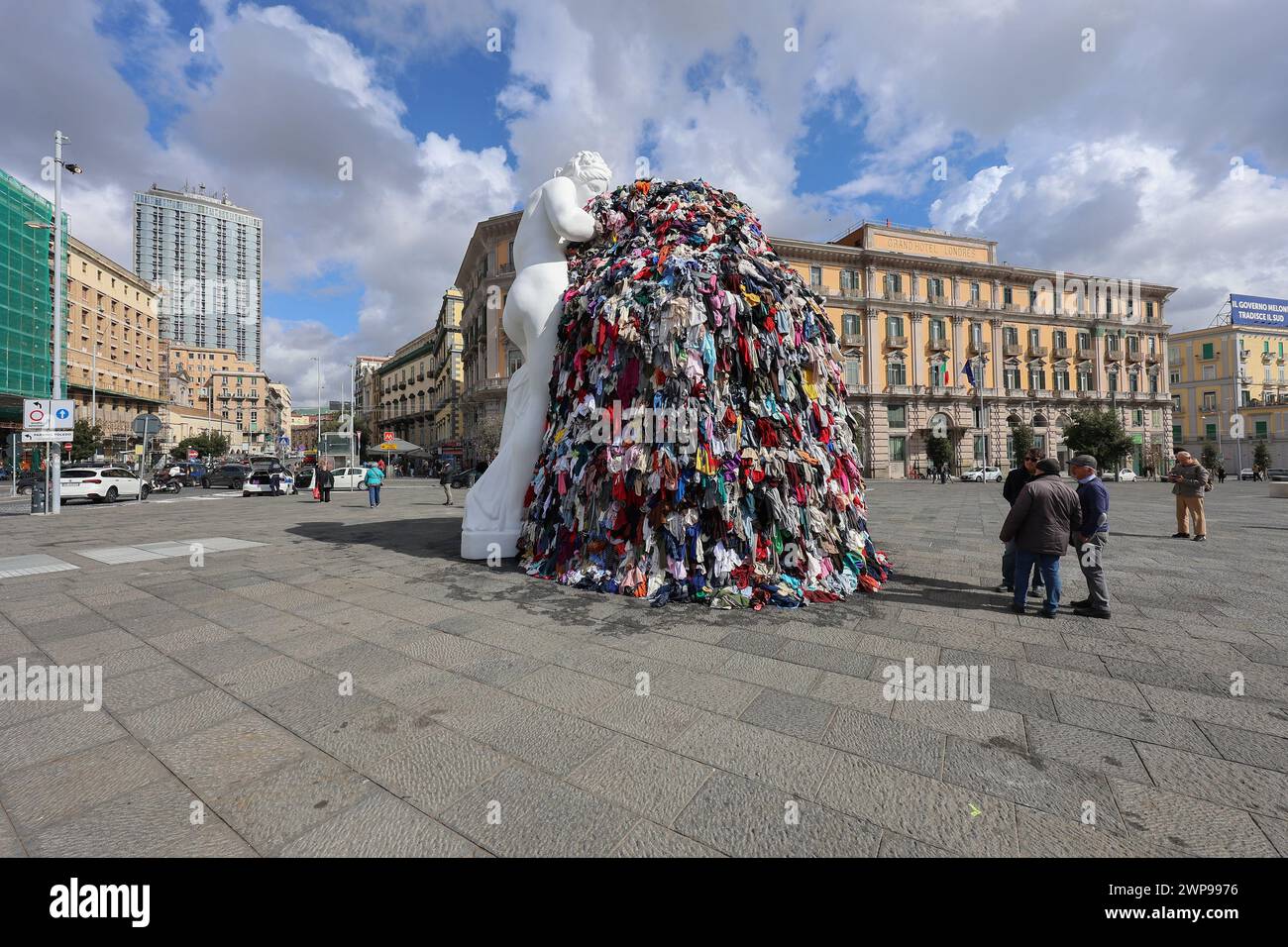 Napoli, Italy, 6 March 2024. A view of the new giant reproduction of ...