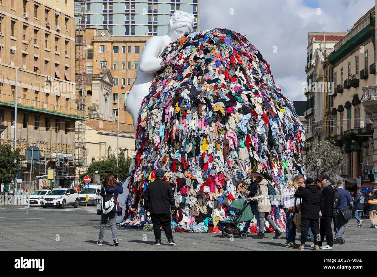 Napoli, Italy, 6 March 2024. A view of the new giant reproduction of ...