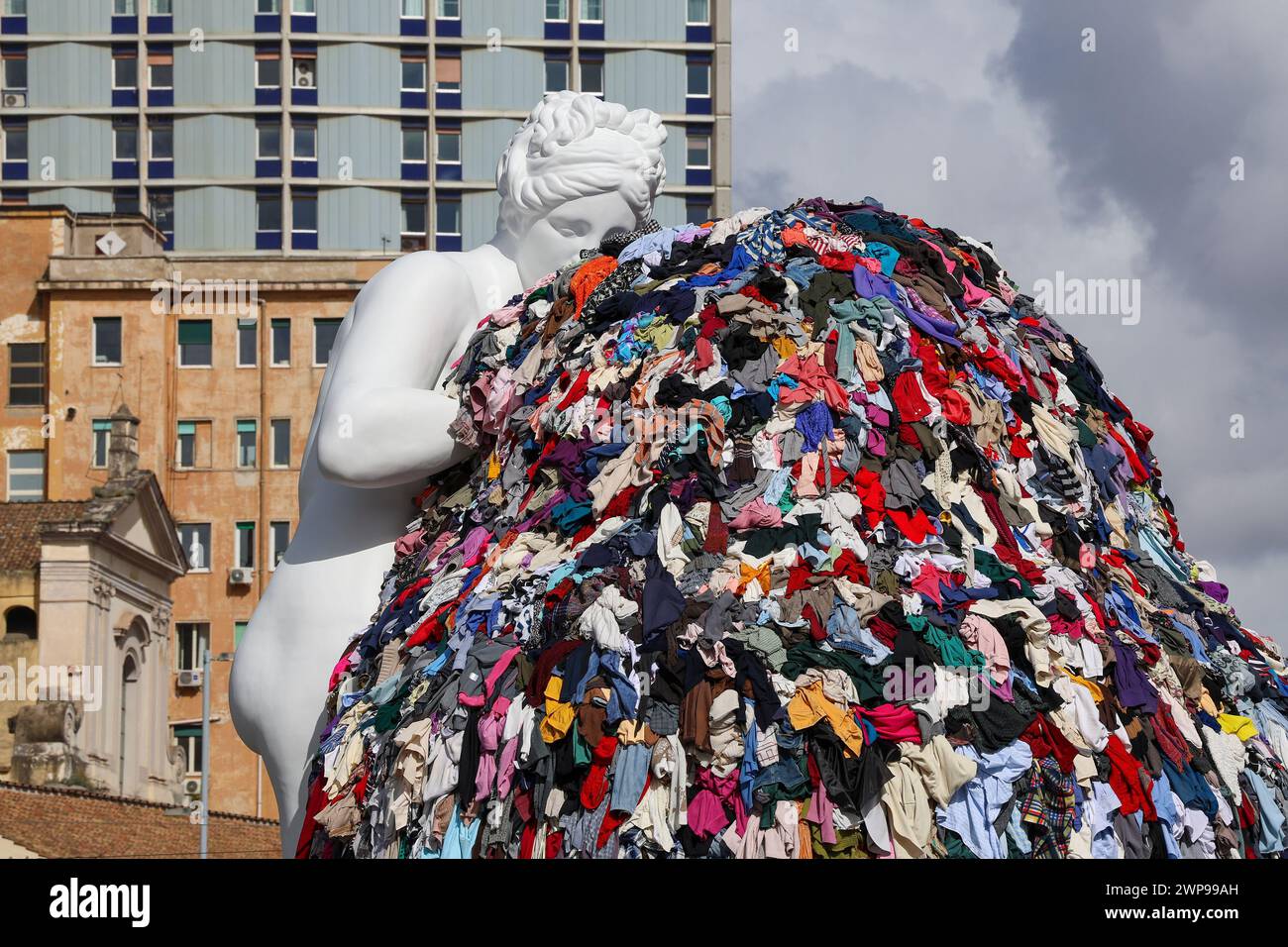 Napoli, Italy, 6 March 2024. A view of the new giant reproduction of ...