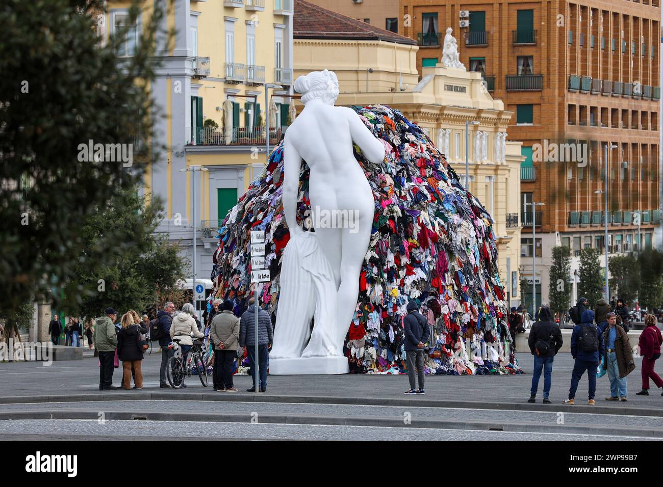 Napoli, Italy, 6 March 2024. A view of the new giant reproduction of ...