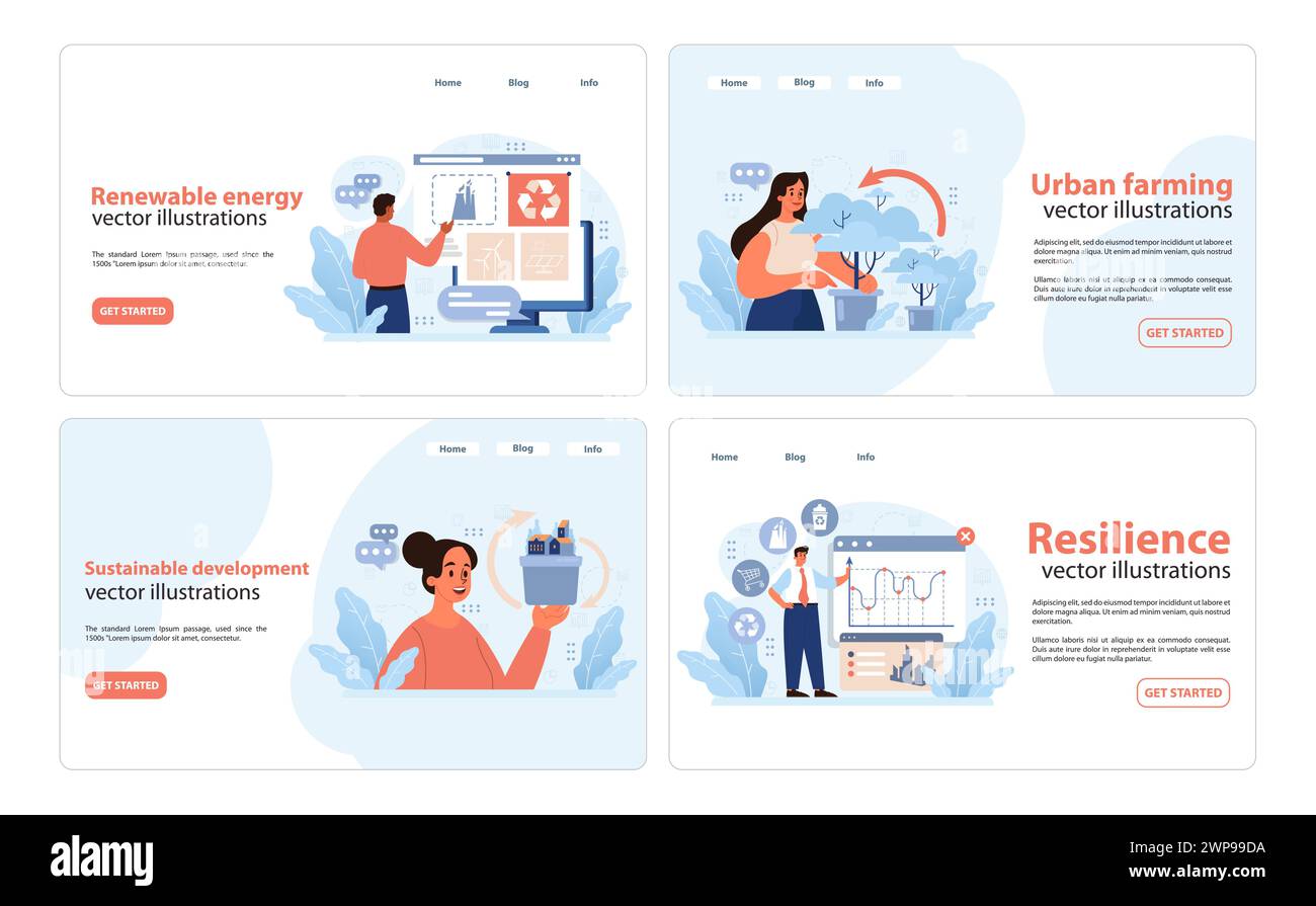 Sustainability concepts set. Experts analyzing renewable energy ...