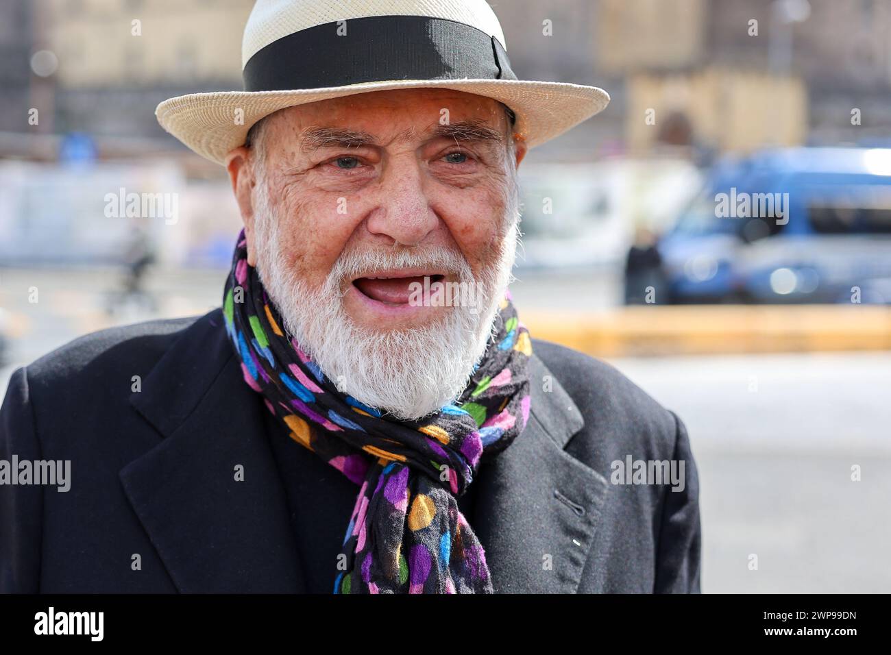 Napoli, Italy, 6 March 2024. The artist Michelangelo Pistoletto during ...