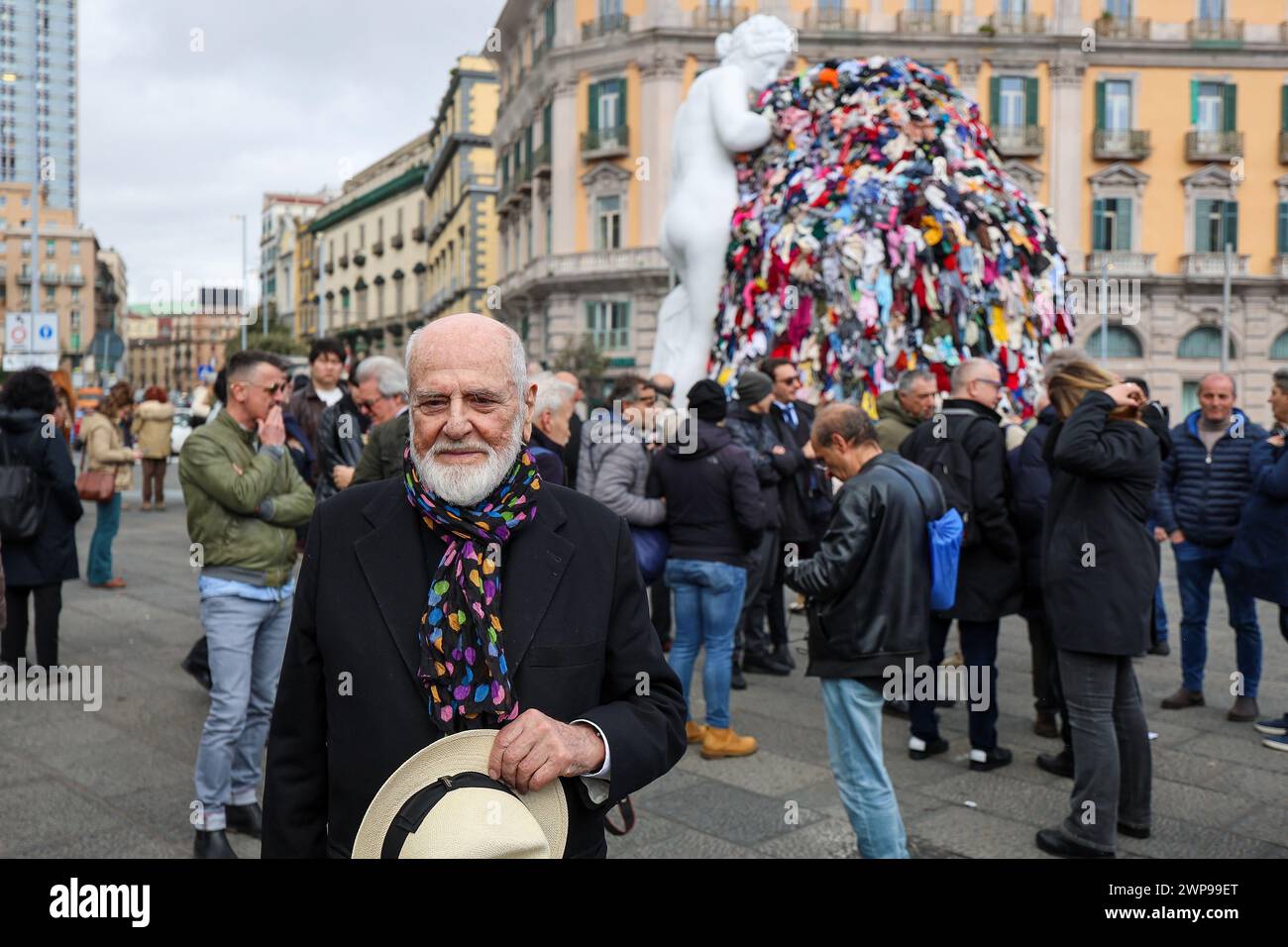 Napoli, Italy, 6 March 2024. The artist Michelangelo Pistoletto during ...