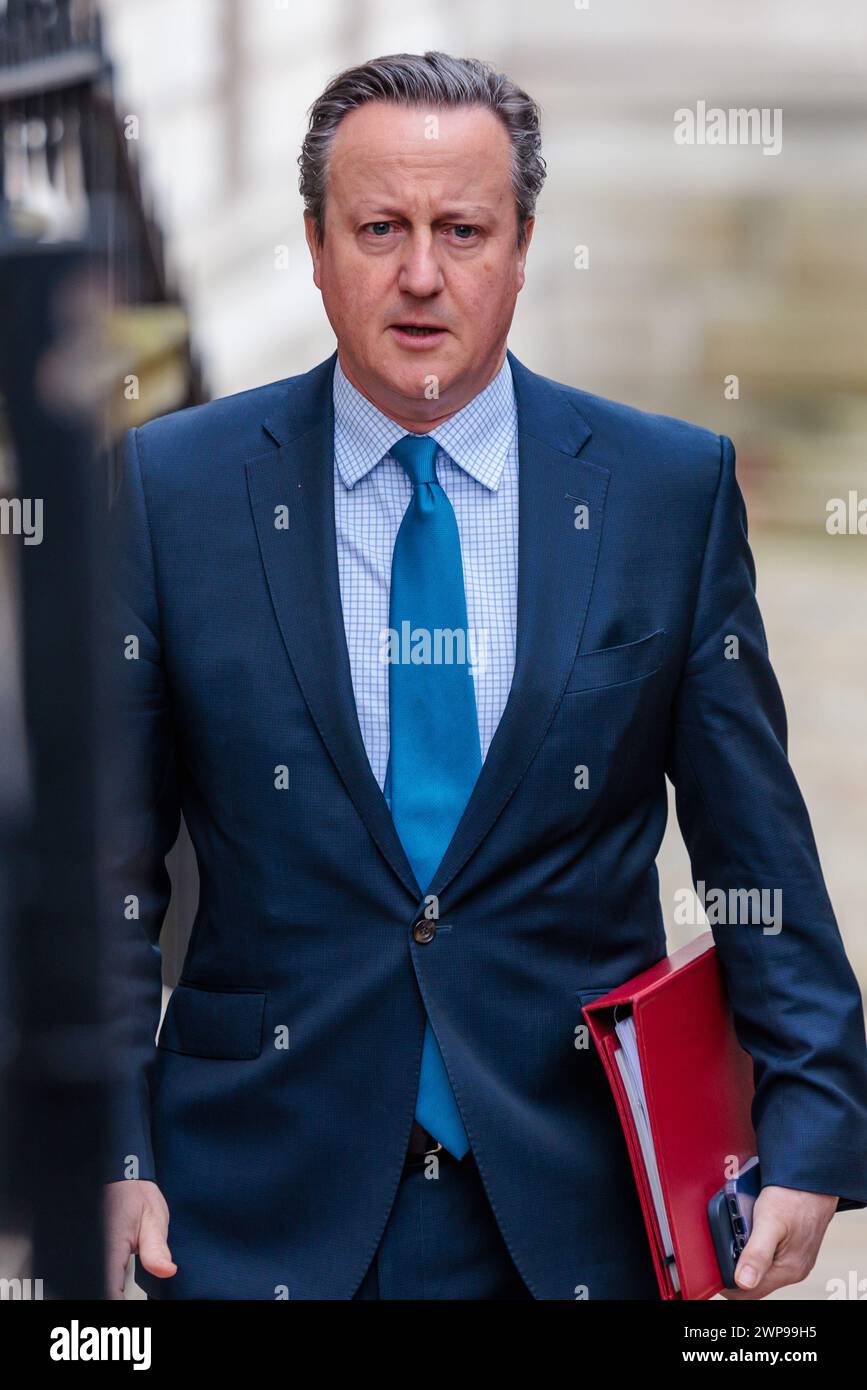 Downing Street, London, UK. 6th March 2024. Foreign Secretary, Lord ...
