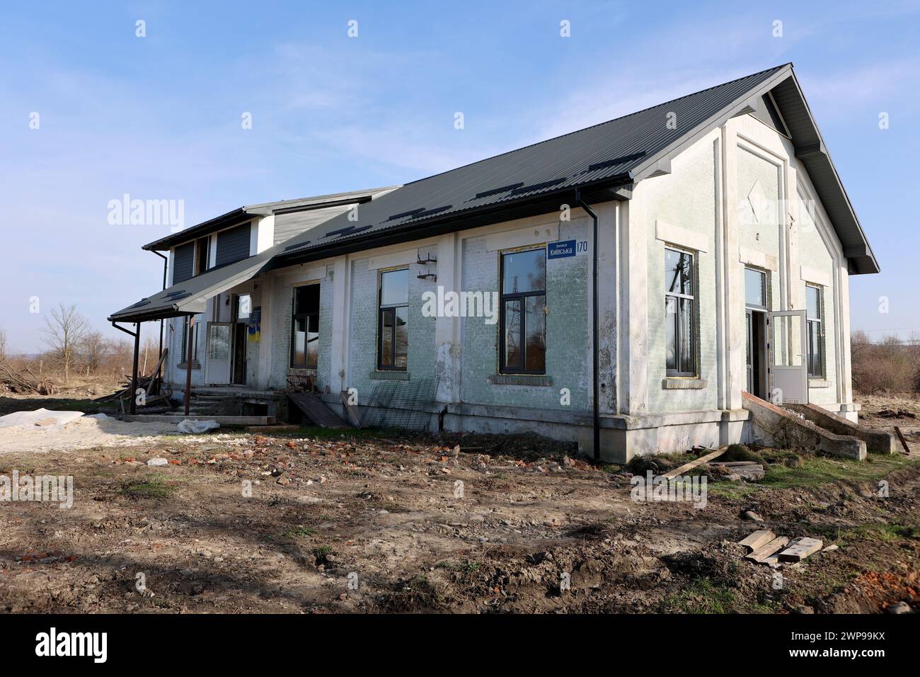 KALUSH, UKRAINE - MARCH 4, 2024 - The building is set to house a ...