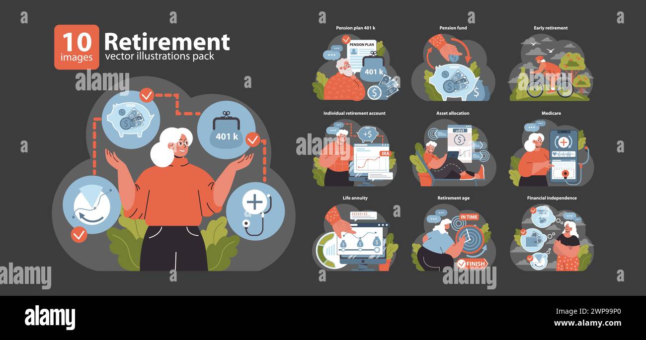 Retirement set. Navigating financial security in later years. Pension ...