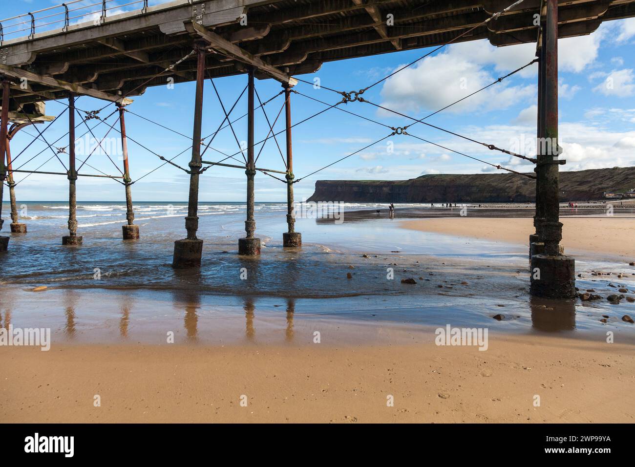 A view of the pier and beach area at Saltburn by the Sea, England, UK ...
