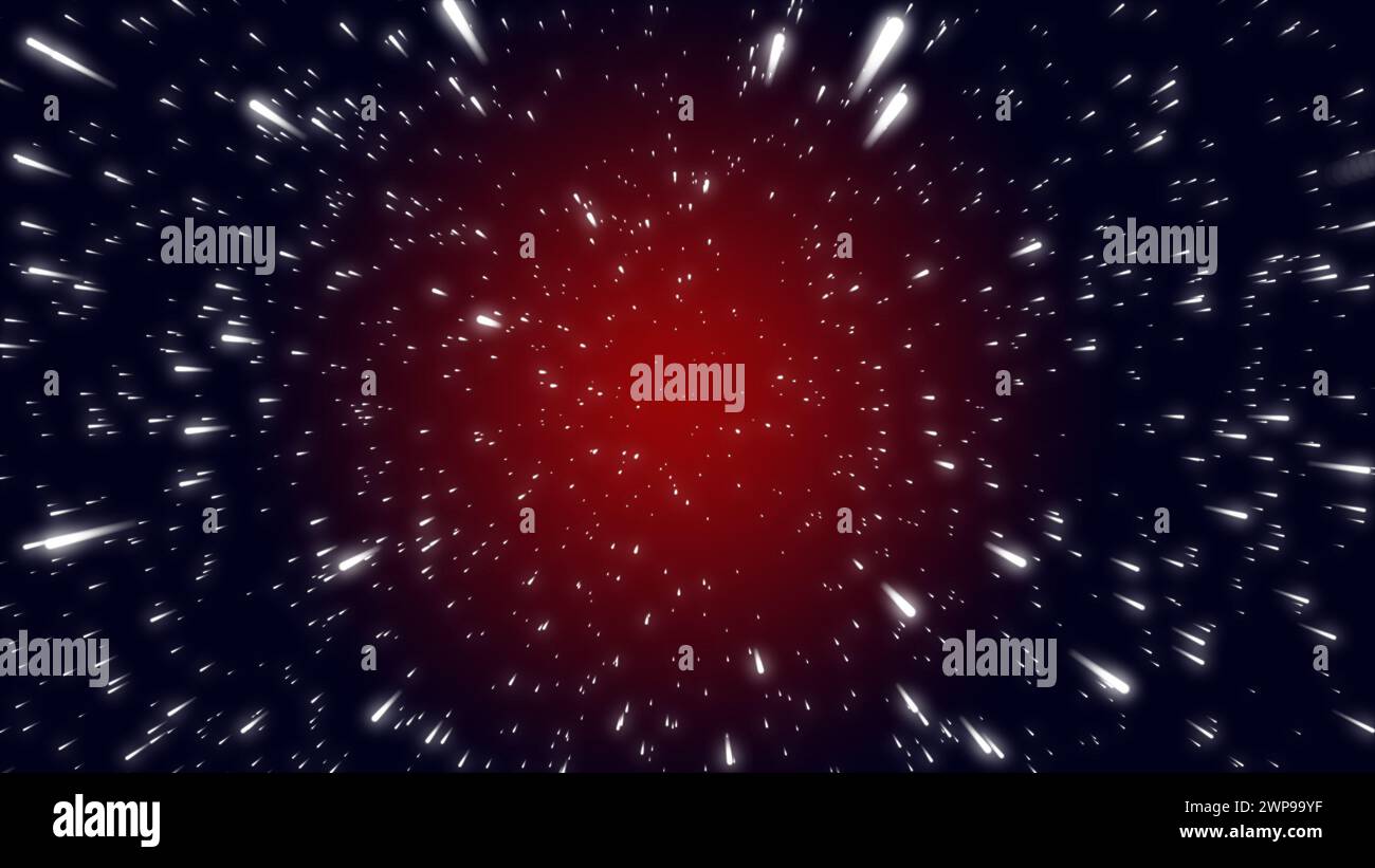 Flight through a field of white particles, abstract background Stock ...