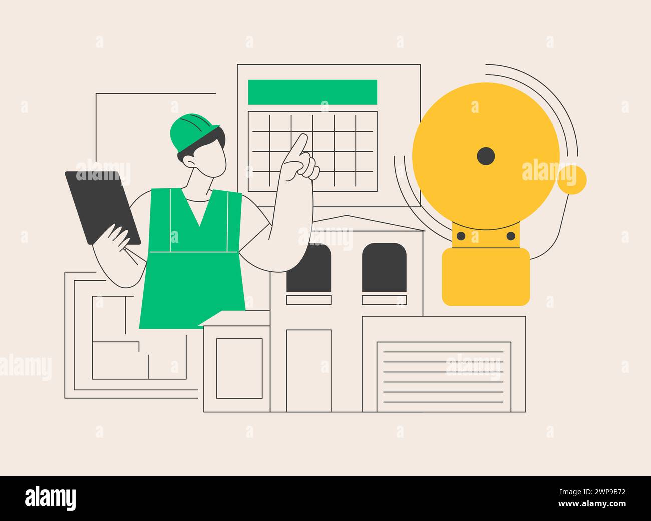 Fire alarm system abstract concept vector illustration Stock Vector ...