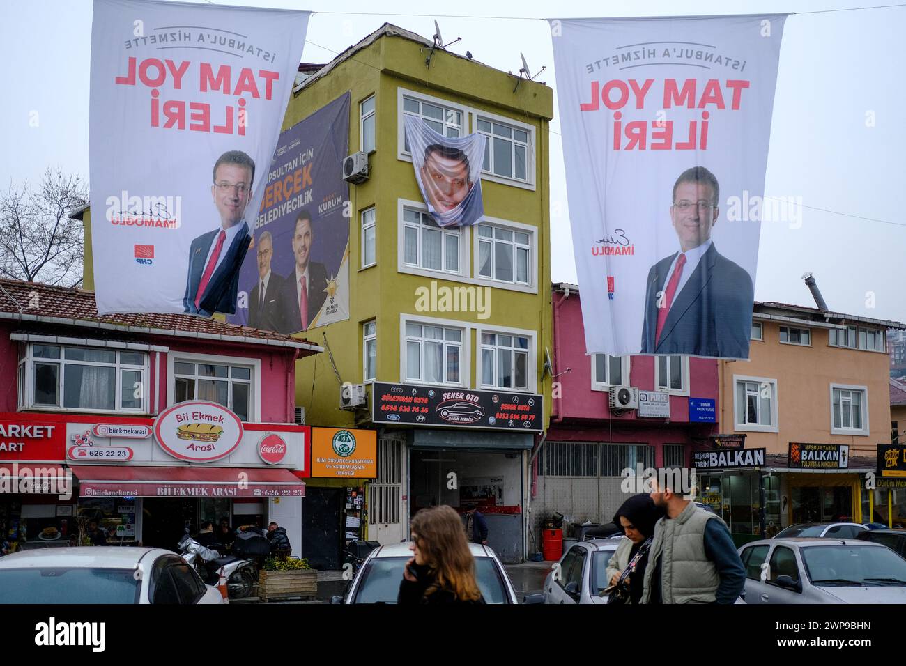 Istanbul, Turkey. 05th Mar, 2024. Election posters of Murat Kurum and Former Mayor Ekrem ?mamo ...