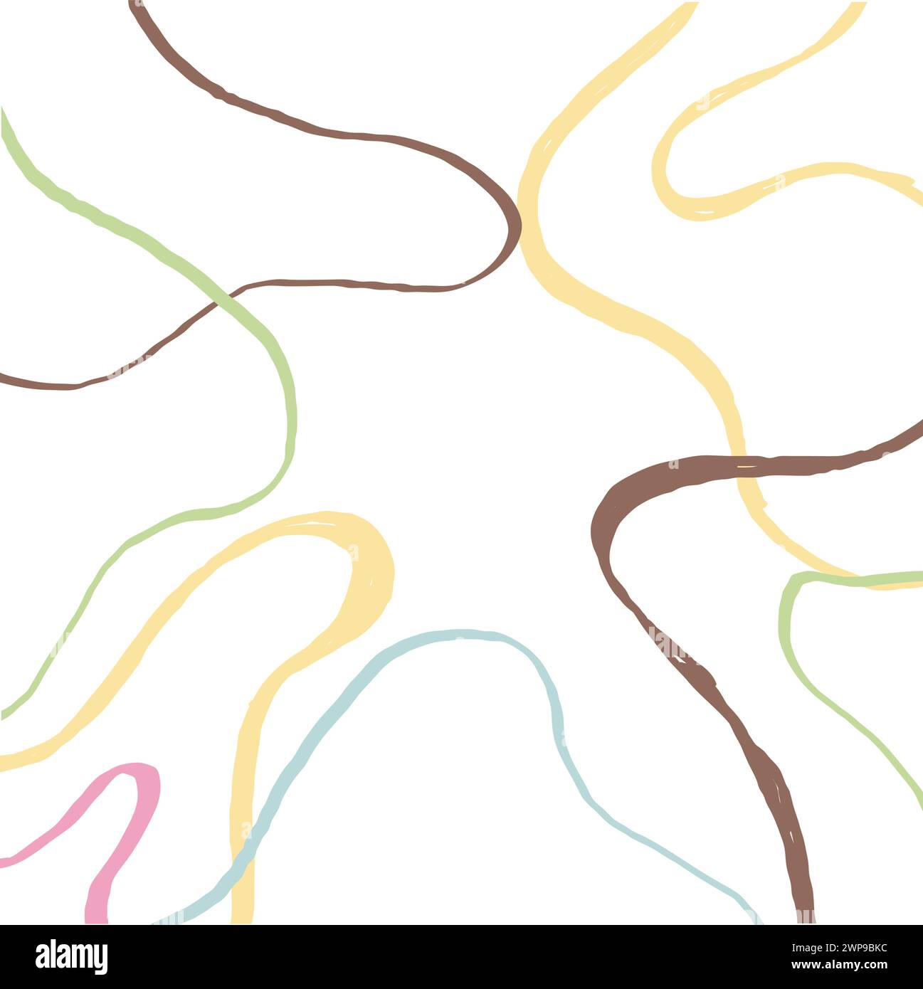 Colored doodle Decorative texture with tangled curved lines. Scrawl ...