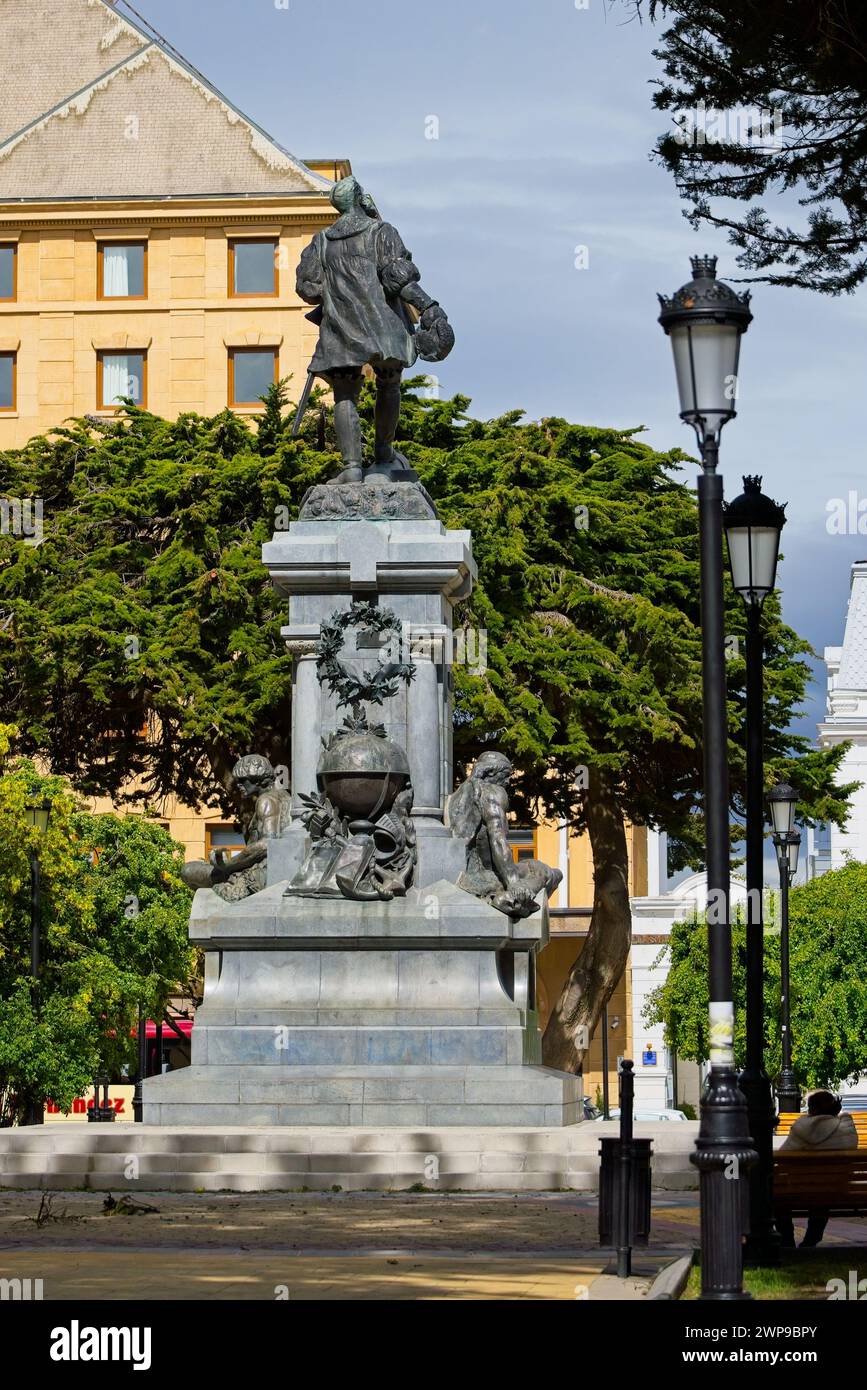 Plaza Munoz Gamero, the historical heart of Punta Arenas is home to ...