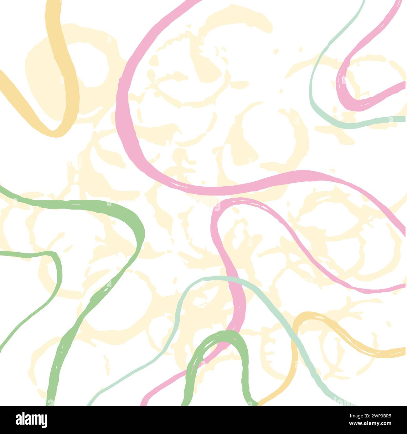 Colored doodle Decorative texture with tangled curved lines. Scrawl ...