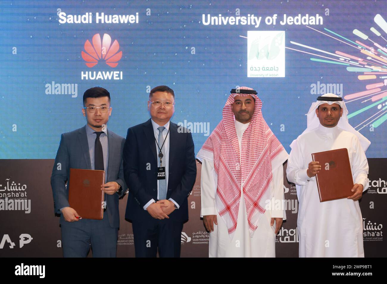 Riyadh, Saudi Arabia. 5th Mar, 2024. Representatives from Huawei and ...
