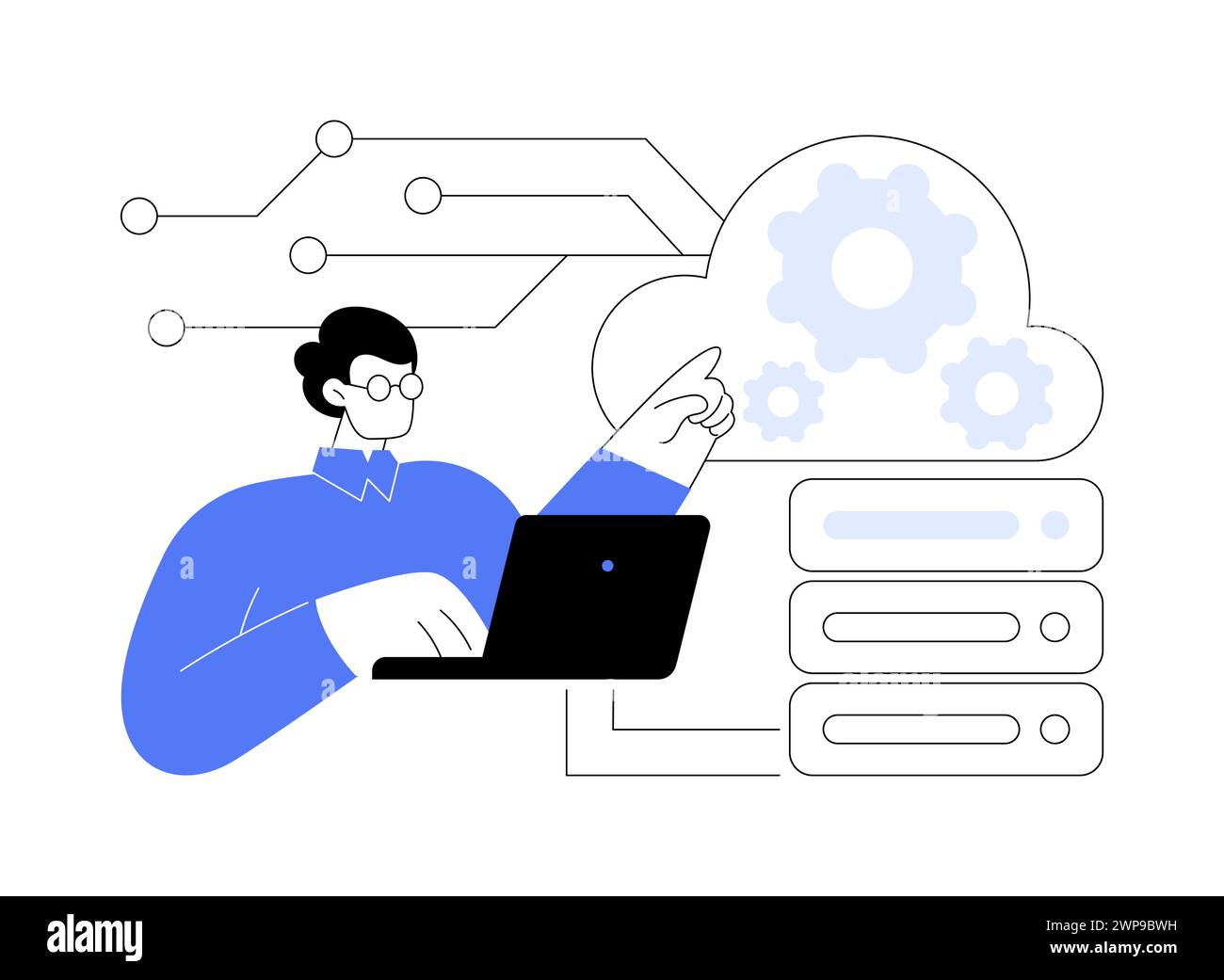 Cloud infrastructure engineer isolated cartoon vector illustrations ...