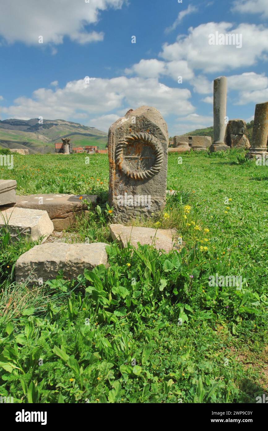 View of the ruins of the Roman city of Cuicul located on the territory ...