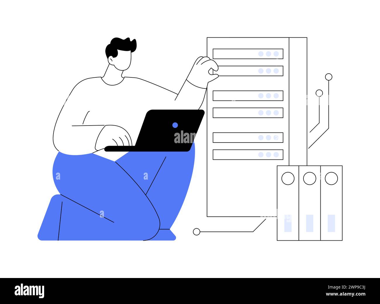 Network system administrator isolated cartoon vector illustrations ...