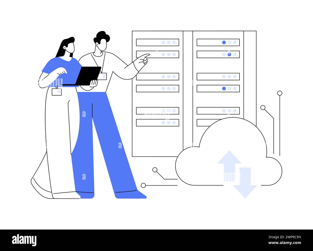 Datacenter manager isolated cartoon vector illustrations Stock Vector ...