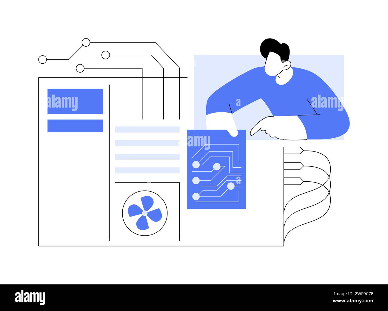 Computer hardware engineer isolated cartoon vector illustrations Stock ...