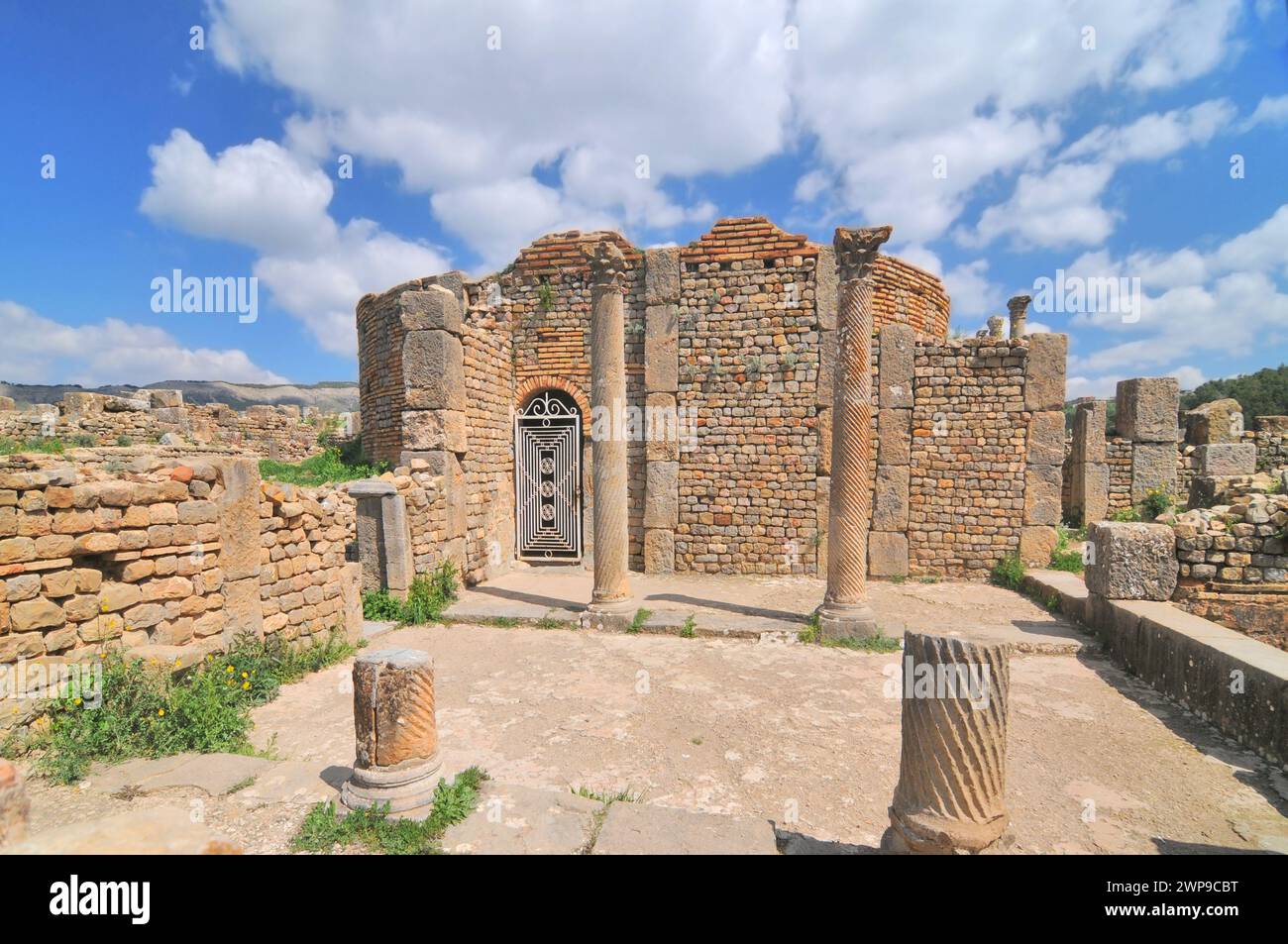 View of the ruins of the Roman city of Cuicul located on the territory ...