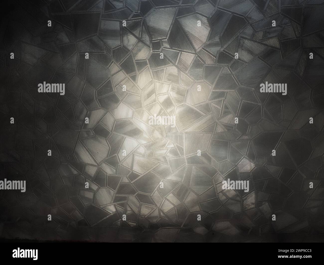 corrugated glass, black and white monochrome image. Abstract pattern on ...