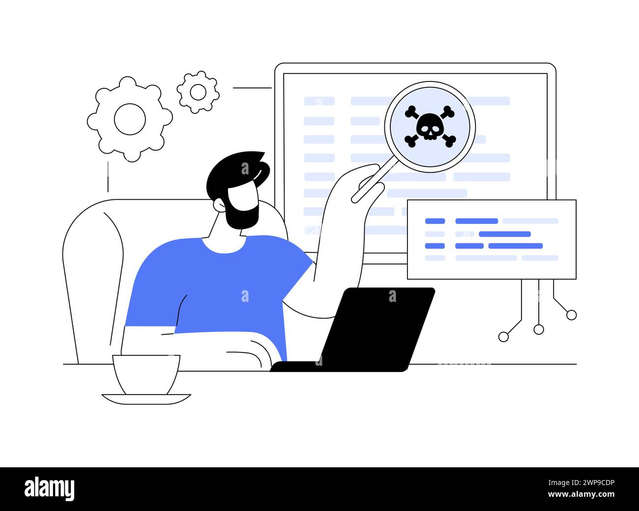 Malware analyst isolated cartoon vector illustrations Stock Vector ...