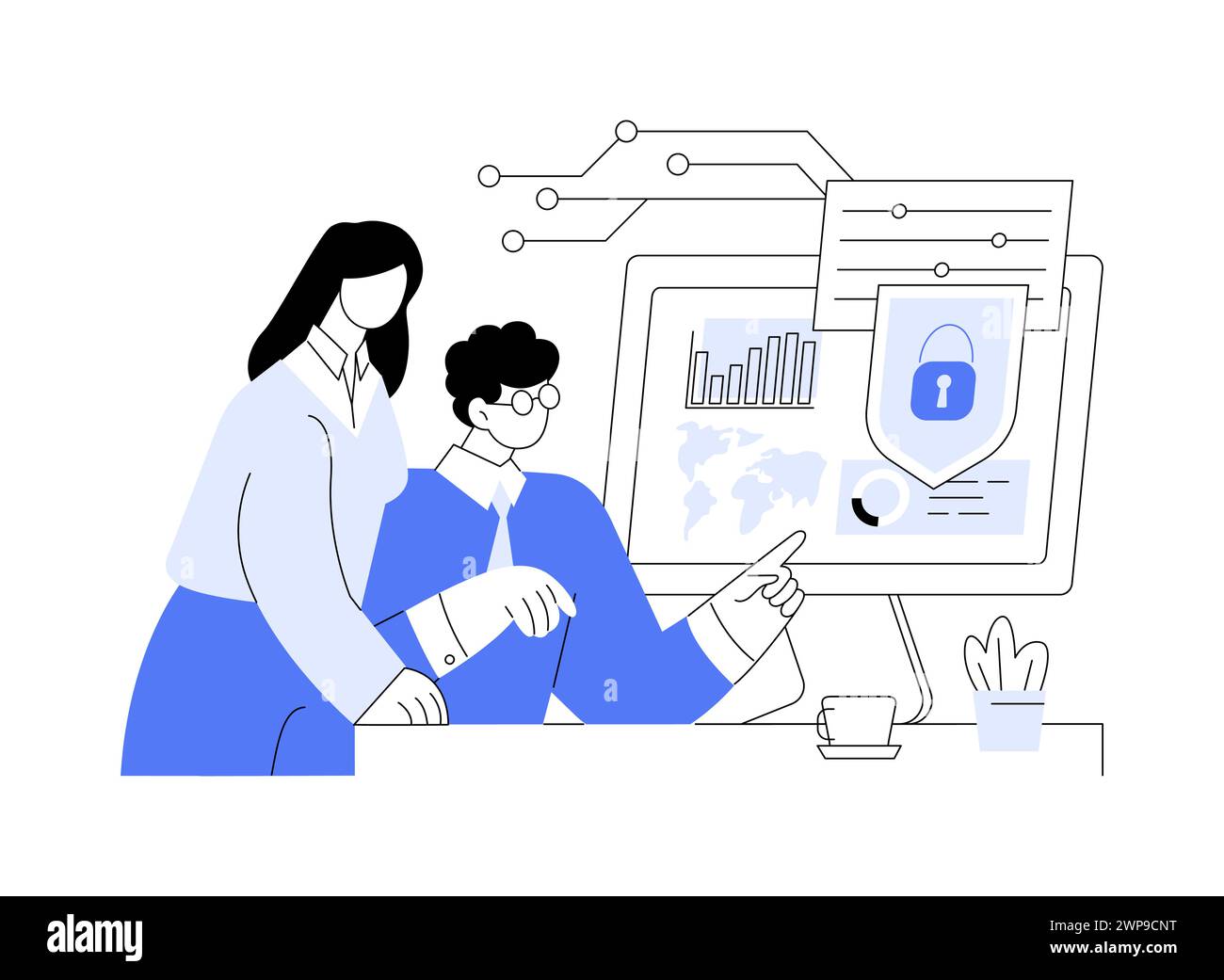 Information security consultant isolated cartoon vector illustrations ...