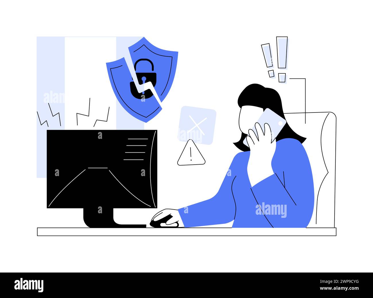 Breach detection isolated cartoon vector illustrations Stock Vector ...