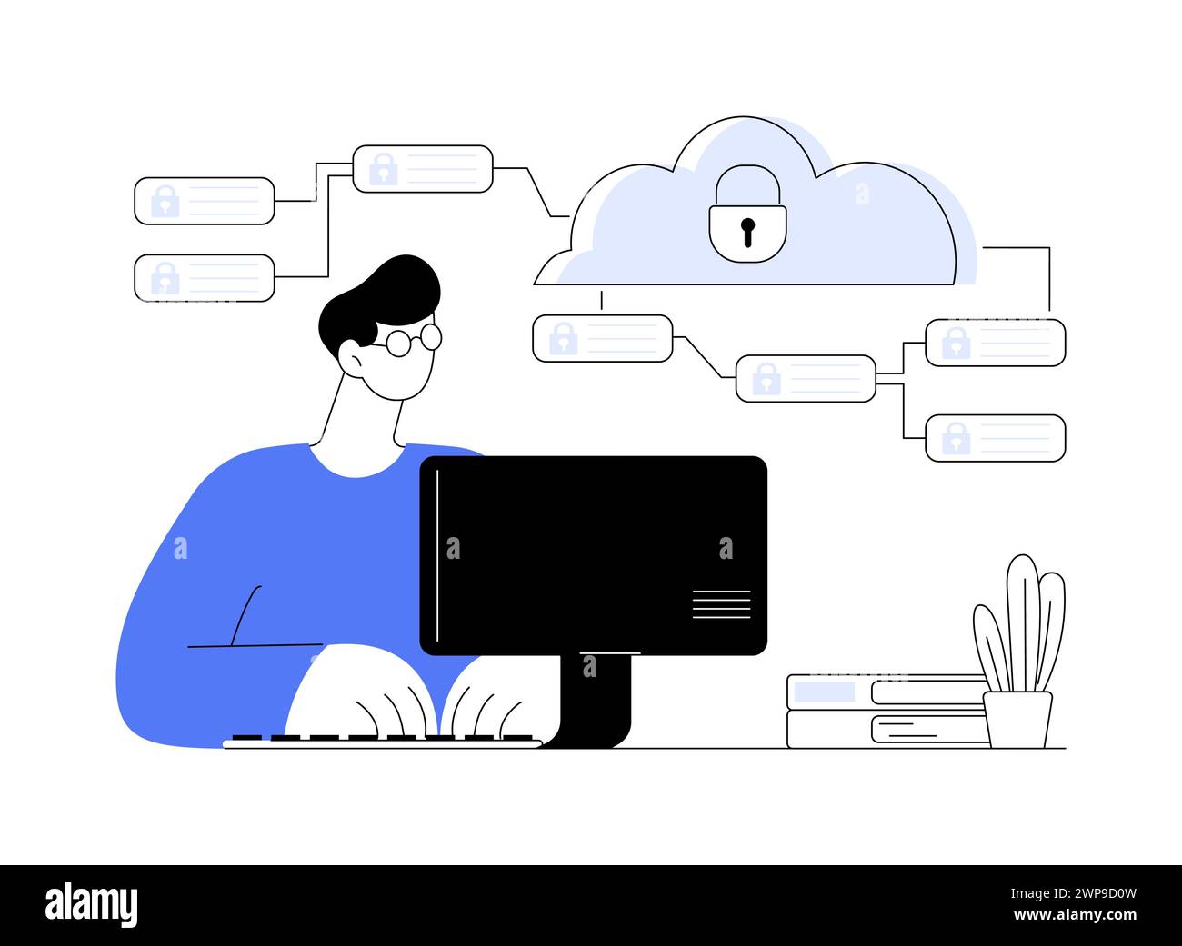 Cloud security isolated cartoon vector illustrations Stock Vector Image ...